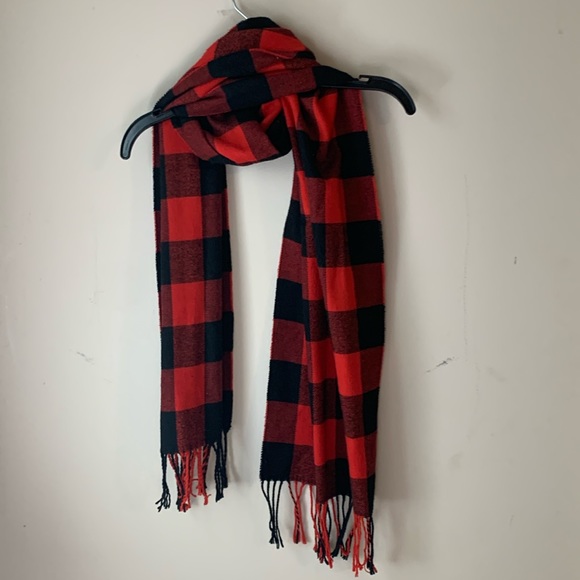 Accessories | Red And Black Plaid Scarf | Poshmark